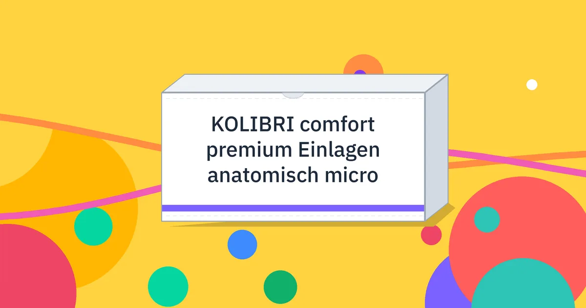 Symbolbild: Packung mit der Aufschrift KOLIBRI comfort premium Einlagen anatomisch micro (PZN 15564406) – Verfügbarkeit und Bezug in Apotheken in Frankfurt am Main
