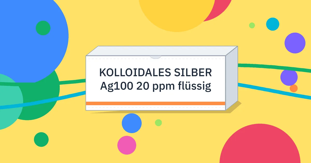 Symbolbild: Packung mit der Aufschrift KOLLOIDALES SILBER Ag100 20 ppm flüssig (PZN 16896688) – Verfügbarkeit und Bezug in Apotheken in Frankfurt am Main