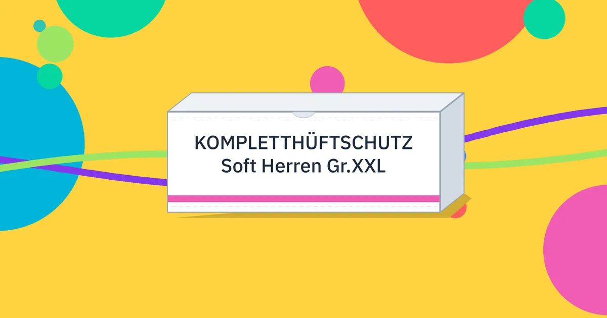 Symbolbild: Packung mit der Aufschrift KOMPLETTHÜFTSCHUTZ Soft Herren Gr.XXL (PZN 09295942) – Verfügbarkeit und Bezug in Apotheken in Frankfurt am Main