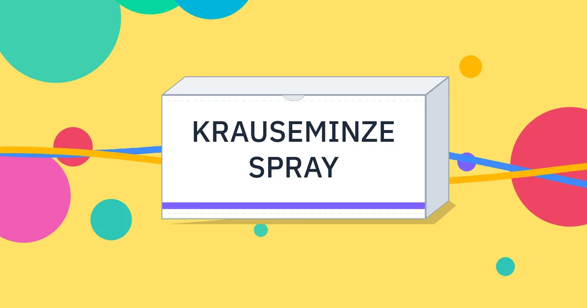 Symbolbild: Packung mit der Aufschrift KRAUSEMINZE SPRAY (PZN 11712991) – Verfügbarkeit und Bezug in Apotheken in Frankfurt am Main