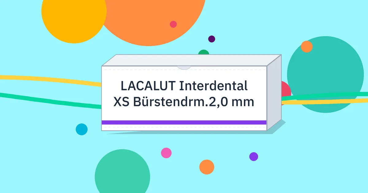 Symbolbild: Packung mit der Aufschrift LACALUT Interdental XS Bürstendrm.2,0 mm (PZN 11038804) – Verfügbarkeit und Bezug in Apotheken in Frankfurt am Main