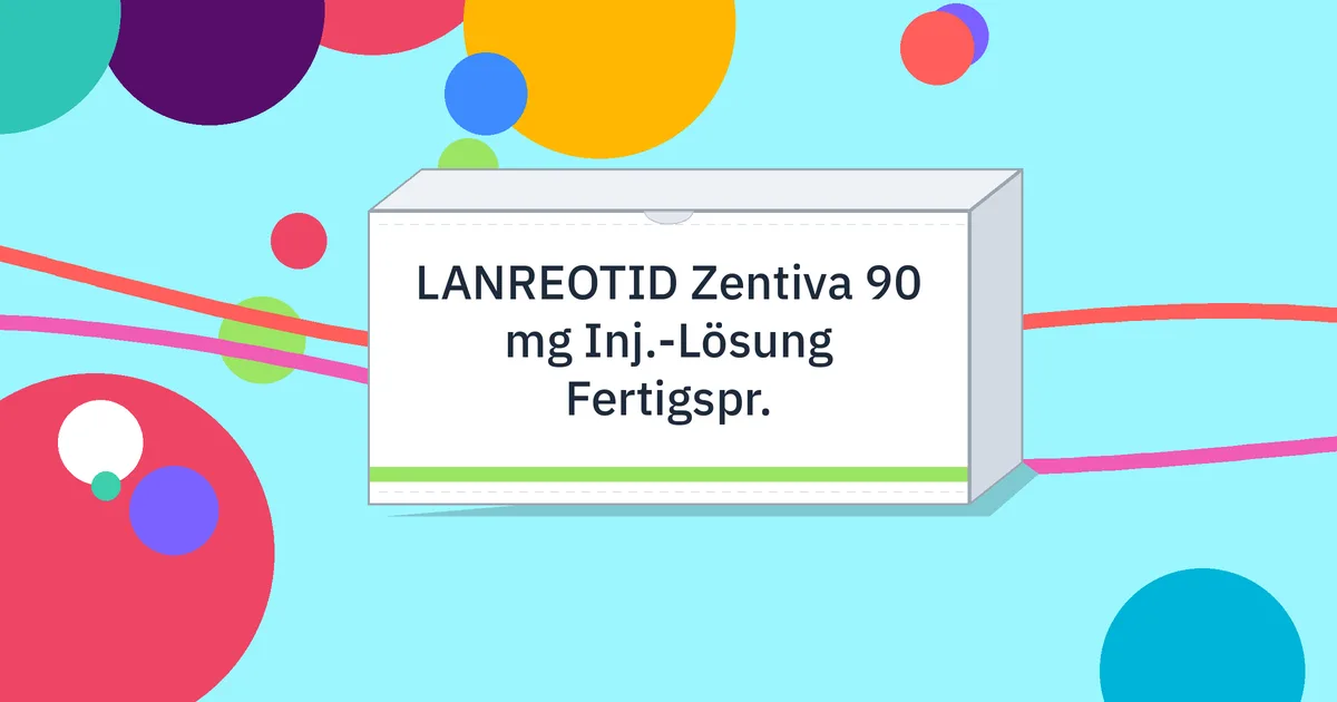 Symbolbild: Packung mit der Aufschrift LANREOTID Zentiva 90 mg Inj.-Lösung Fertigspr. (PZN 18789471) – Verfügbarkeit und Bezug in Apotheken in Frankfurt am Main