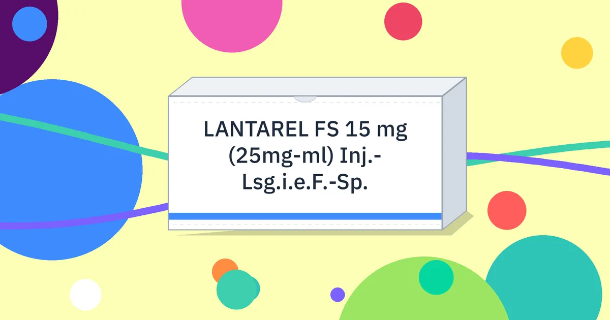 Symbolbild: Packung mit der Aufschrift LANTAREL FS 15 mg (25mg-ml) Inj.-Lsg.i.e.F.-Sp. (PZN 09221441) – Verfügbarkeit und Bezug in Apotheken in Frankfurt am Main