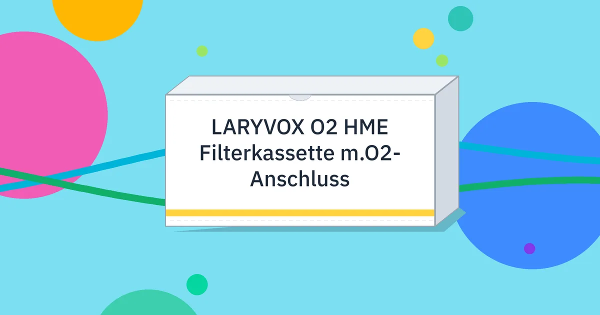 Symbolbild: Packung mit der Aufschrift LARYVOX O2 HME Filterkassette m.O2-Anschluss (PZN 09233444) – Verfügbarkeit und Bezug in Apotheken in Frankfurt am Main
