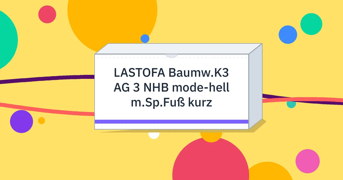 Symbolbild: Packung mit der Aufschrift LASTOFA Baumw.K3 AG 3 NHB mode-hell m.Sp.Fuß kurz (PZN 01954523) – Verfügbarkeit und Bezug in Apotheken in Frankfurt am Main