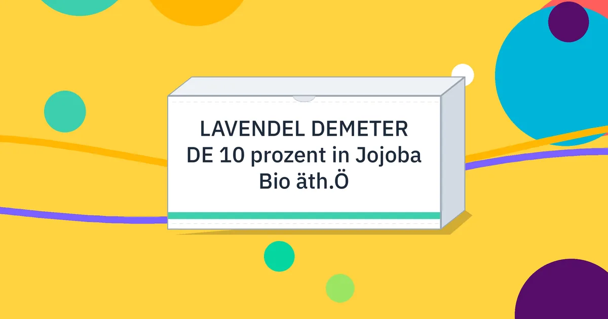Symbolbild: Packung mit der Aufschrift LAVENDEL DEMETER DE 10 prozent in Jojoba Bio äth.Ö (PZN 17968852) – Verfügbarkeit und Bezug in Apotheken in Frankfurt am Main
