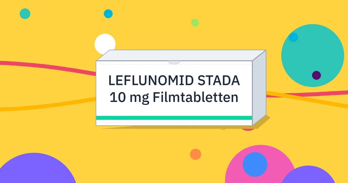 Symbolbild: Packung mit der Aufschrift LEFLUNOMID STADA 10 mg Filmtabletten (PZN 20032806) – Verfügbarkeit und Bezug in Apotheken in Frankfurt am Main