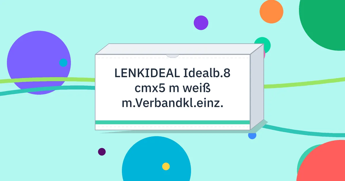 Symbolbild: Packung mit der Aufschrift LENKIDEAL Idealb.8 cmx5 m weiß m.Verbandkl.einz. (PZN 07600789) – Verfügbarkeit und Bezug in Apotheken in Frankfurt am Main