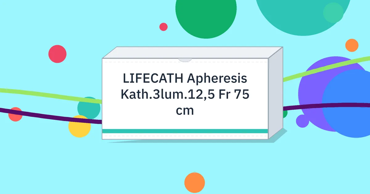 Symbolbild: Packung mit der Aufschrift LIFECATH Apheresis Kath.3lum.12,5 Fr 75 cm (PZN 09397737) – Verfügbarkeit und Bezug in Apotheken in Frankfurt am Main