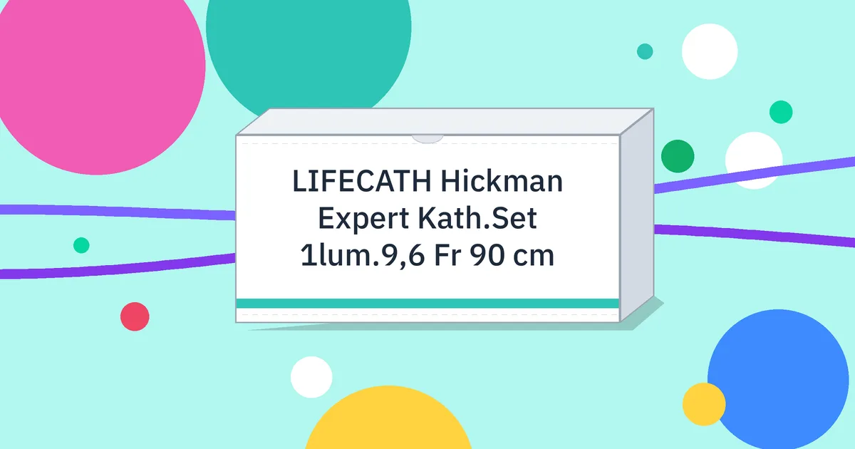 Symbolbild: Packung mit der Aufschrift LIFECATH Hickman Expert Kath.Set 1lum.9,6 Fr 90 cm (PZN 16506003) – Verfügbarkeit und Bezug in Apotheken in Frankfurt am Main