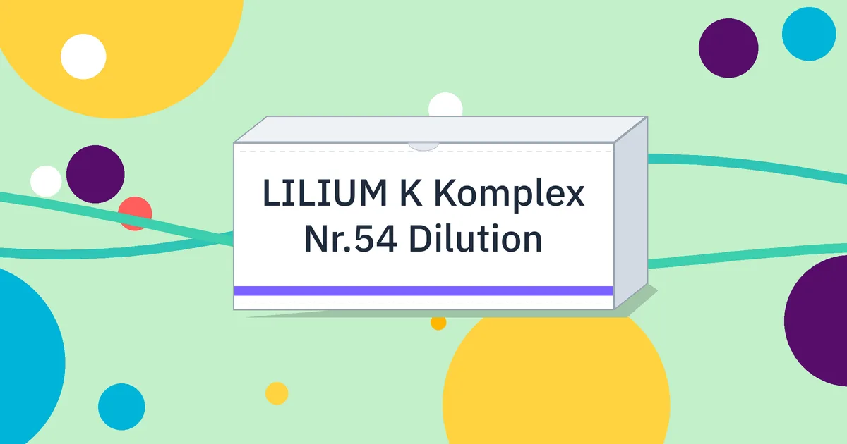 Symbolbild: Packung mit der Aufschrift LILIUM K Komplex Nr.54 Dilution (PZN 04484408) – Verfügbarkeit und Bezug in Apotheken in Frankfurt am Main