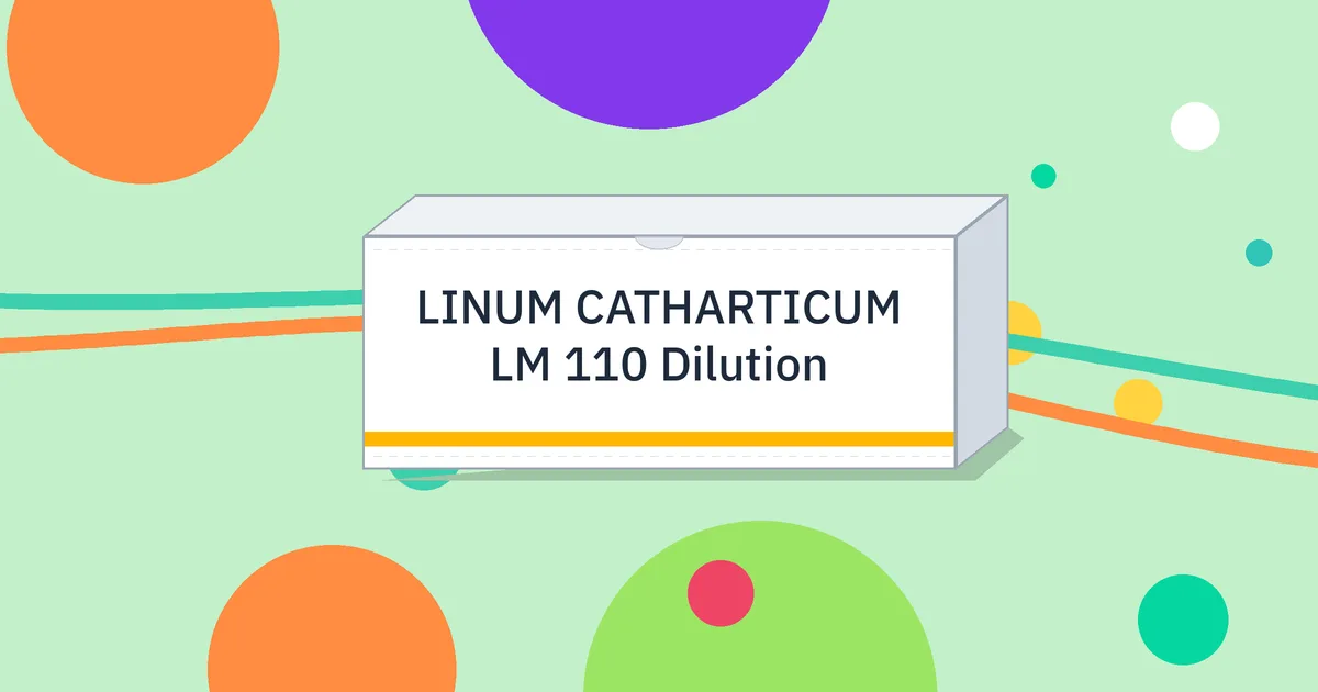 Symbolbild: Packung mit der Aufschrift LINUM CATHARTICUM LM 110 Dilution (PZN 13530432) – Verfügbarkeit und Bezug in Apotheken in Frankfurt am Main