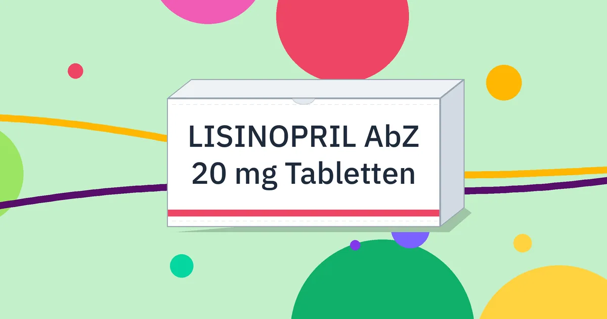 Symbolbild: Packung mit der Aufschrift LISINOPRIL AbZ 20 mg Tabletten (PZN 01016339) – Verfügbarkeit und Bezug in Apotheken in Frankfurt am Main