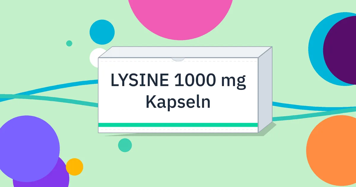 Symbolbild: Packung mit der Aufschrift LYSINE 1000 mg Kapseln (PZN 11887325) – Verfügbarkeit und Bezug in Apotheken in Frankfurt am Main