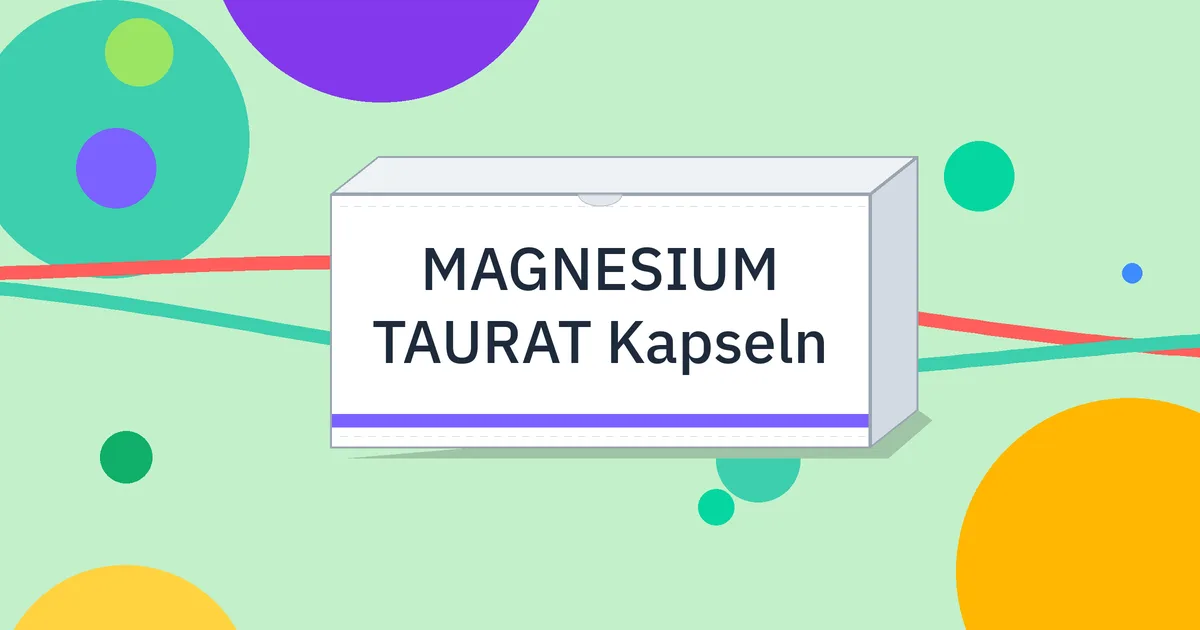 Symbolbild: Packung mit der Aufschrift MAGNESIUM TAURAT Kapseln (PZN 20807271) – Verfügbarkeit und Bezug in Apotheken in Frankfurt am Main