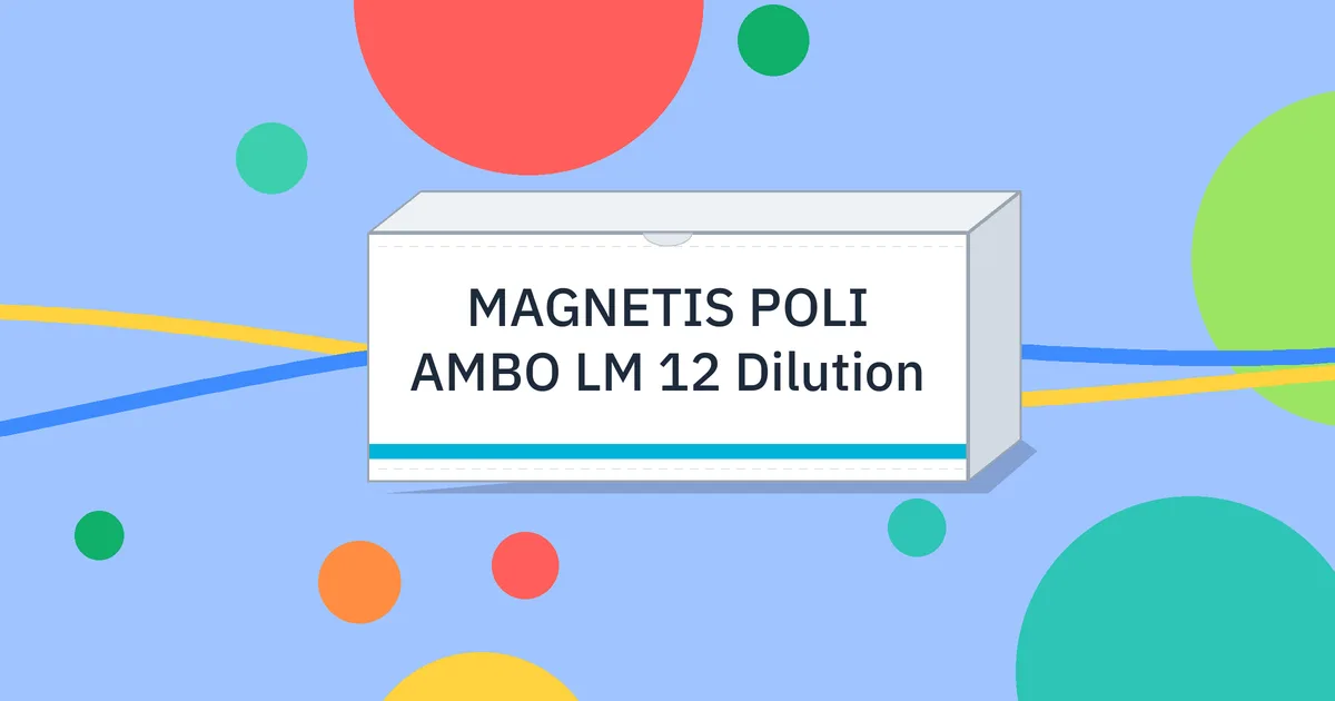 Symbolbild: Packung mit der Aufschrift MAGNETIS POLI AMBO LM 12 Dilution (PZN 12940470) – Verfügbarkeit und Bezug in Apotheken in Frankfurt am Main