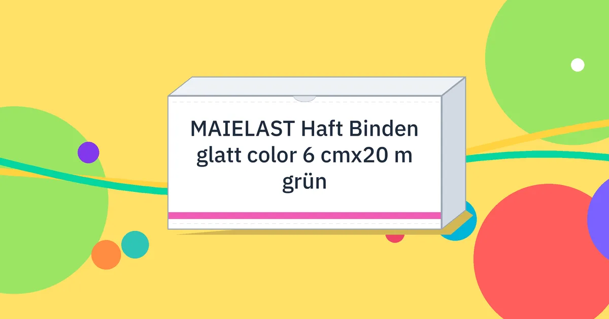 Symbolbild: Packung mit der Aufschrift MAIELAST Haft Binden glatt color 6 cmx20 m grün (PZN 02501048) – Verfügbarkeit und Bezug in Apotheken in Frankfurt am Main