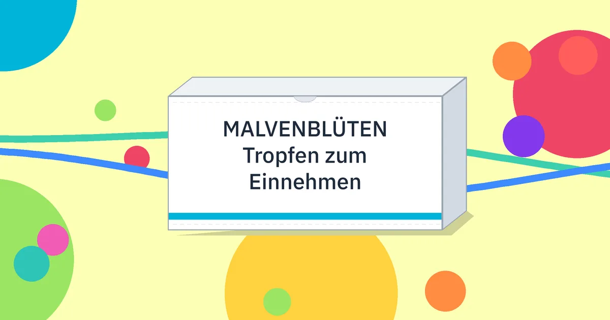 Symbolbild: Packung mit der Aufschrift MALVENBLÜTEN Tropfen zum Einnehmen (PZN 11366773) – Verfügbarkeit und Bezug in Apotheken in Frankfurt am Main