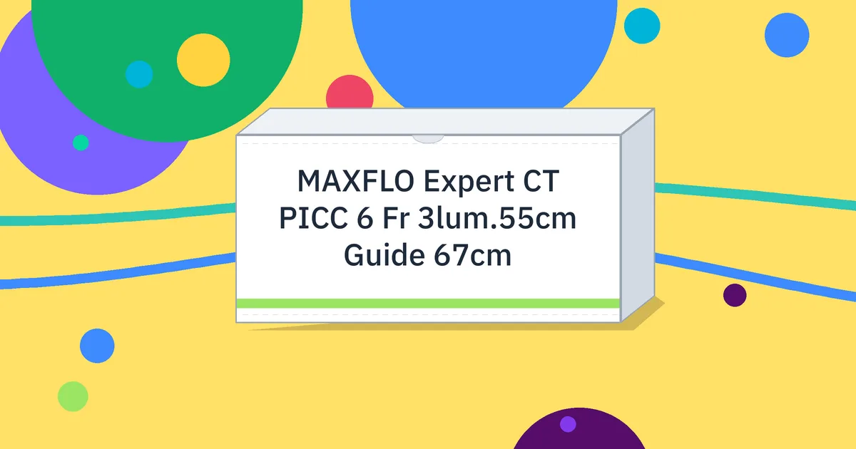 Symbolbild: Packung mit der Aufschrift MAXFLO Expert CT PICC 6 Fr 3lum.55cm Guide 67cm (PZN 15209071) – Verfügbarkeit und Bezug in Apotheken in Frankfurt am Main