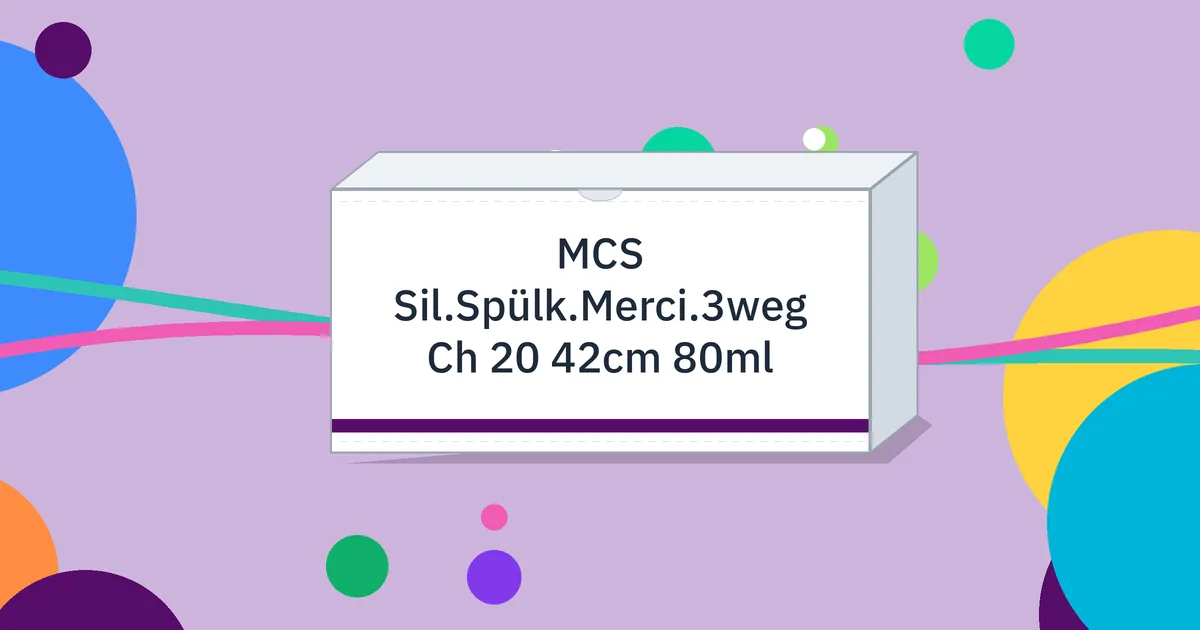 Symbolbild: Packung mit der Aufschrift MCS Sil.Spülk.Merci.3weg Ch 20 42cm 80ml (PZN 04802937) – Verfügbarkeit und Bezug in Apotheken in Frankfurt am Main