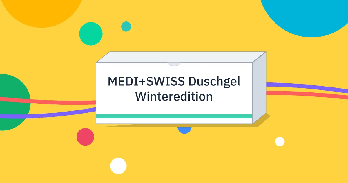 Symbolbild: Packung mit der Aufschrift MEDI+SWISS Duschgel Winteredition (PZN 20878265) – Verfügbarkeit und Bezug in Apotheken in Frankfurt am Main