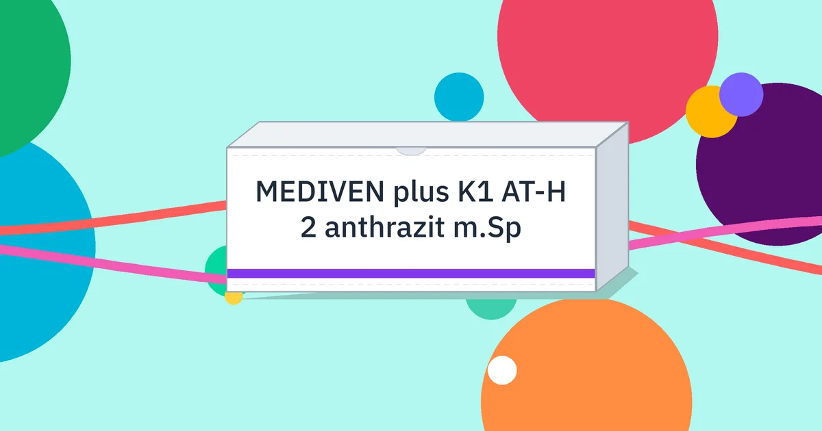 Symbolbild: Packung mit der Aufschrift MEDIVEN plus K1 AT-H 2 anthrazit m.Sp (PZN 15035412) – Verfügbarkeit und Bezug in Apotheken in Frankfurt am Main