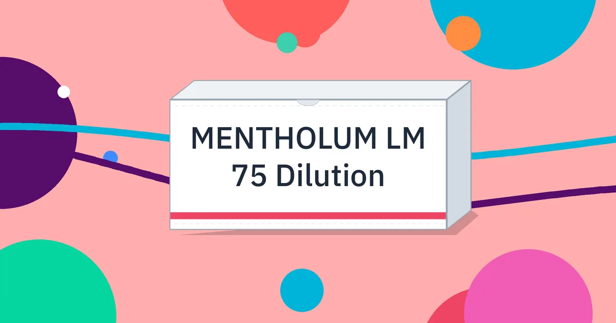 Symbolbild: Packung mit der Aufschrift MENTHOLUM LM 75 Dilution (PZN 13604923) – Verfügbarkeit und Bezug in Apotheken in Frankfurt am Main