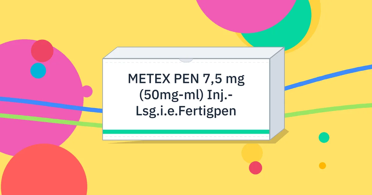 Symbolbild: Packung mit der Aufschrift METEX PEN 7,5 mg (50mg-ml) Inj.-Lsg.i.e.Fertigpen (PZN 09668076) – Verfügbarkeit und Bezug in Apotheken in Frankfurt am Main