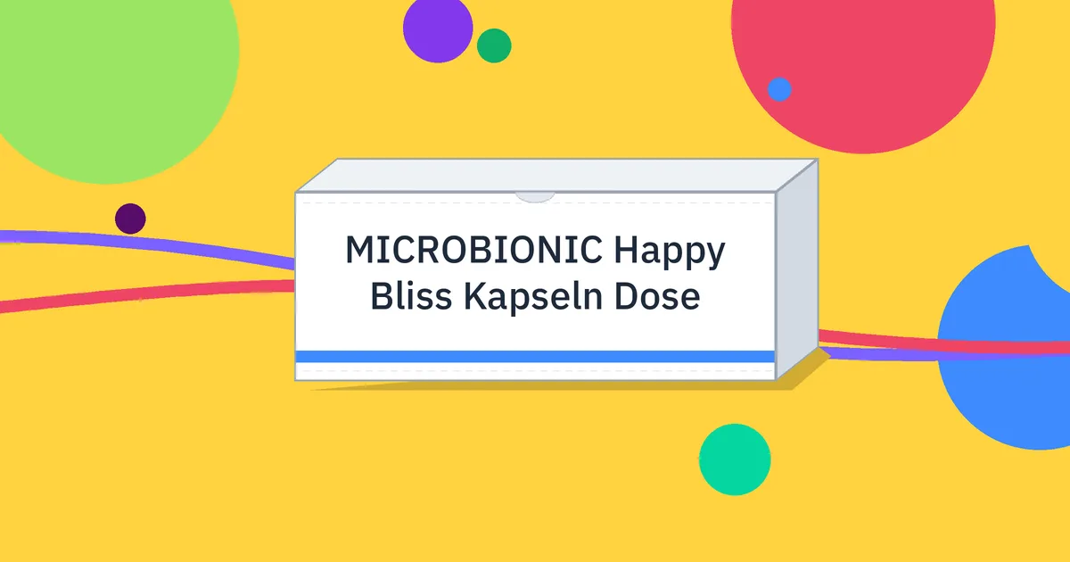 Symbolbild: Packung mit der Aufschrift MICROBIONIC Happy Bliss Kapseln Dose (PZN 19631737) – Verfügbarkeit und Bezug in Apotheken in Frankfurt am Main