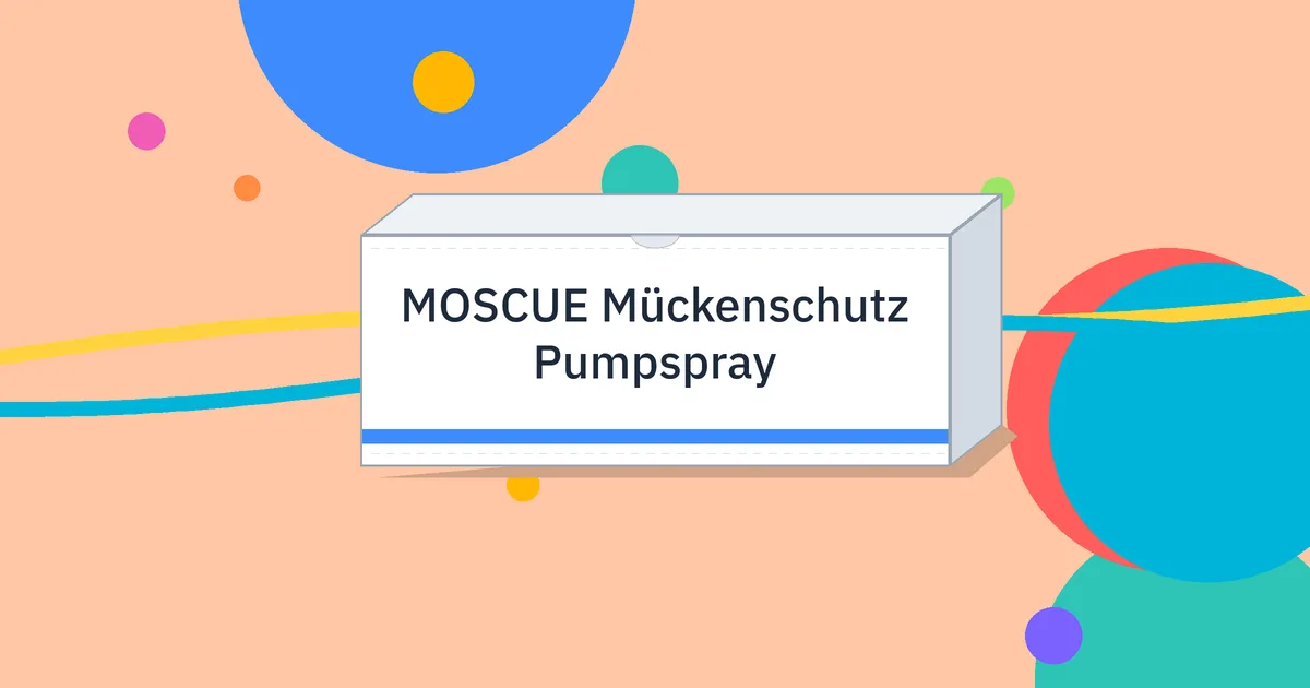 Symbolbild: Packung mit der Aufschrift MOSCUE Mückenschutz Pumpspray (PZN 09338321) – Verfügbarkeit und Bezug in Apotheken in Frankfurt am Main