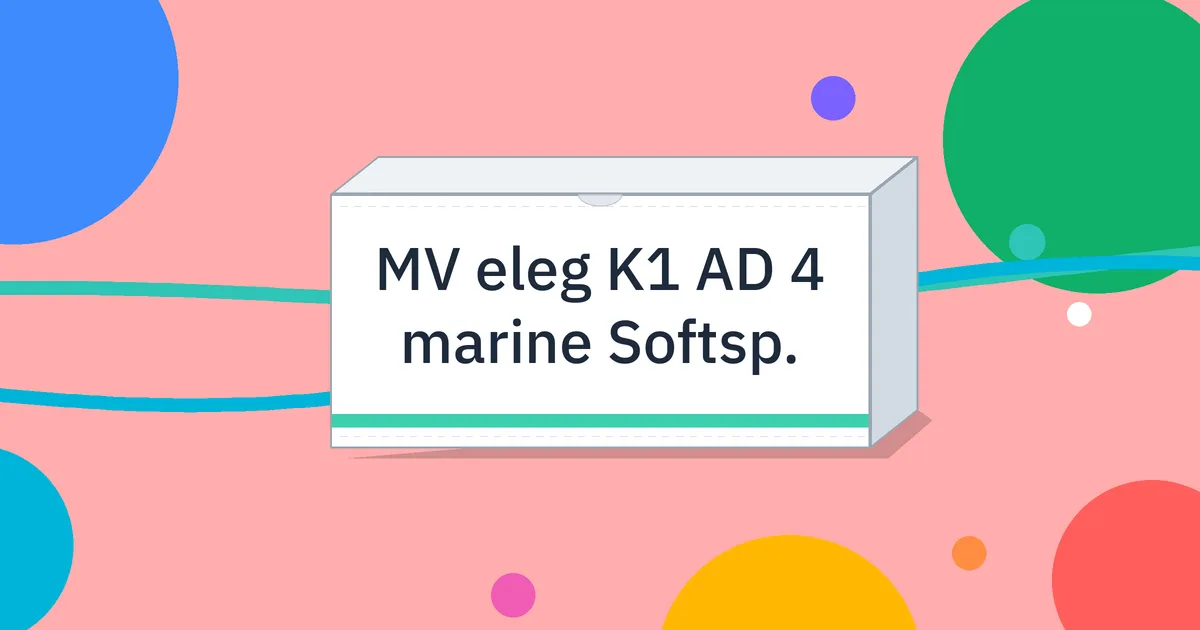 Symbolbild: Packung mit der Aufschrift MV eleg K1 AD 4 marine Softsp. (PZN 14583815) – Verfügbarkeit und Bezug in Apotheken in Frankfurt am Main