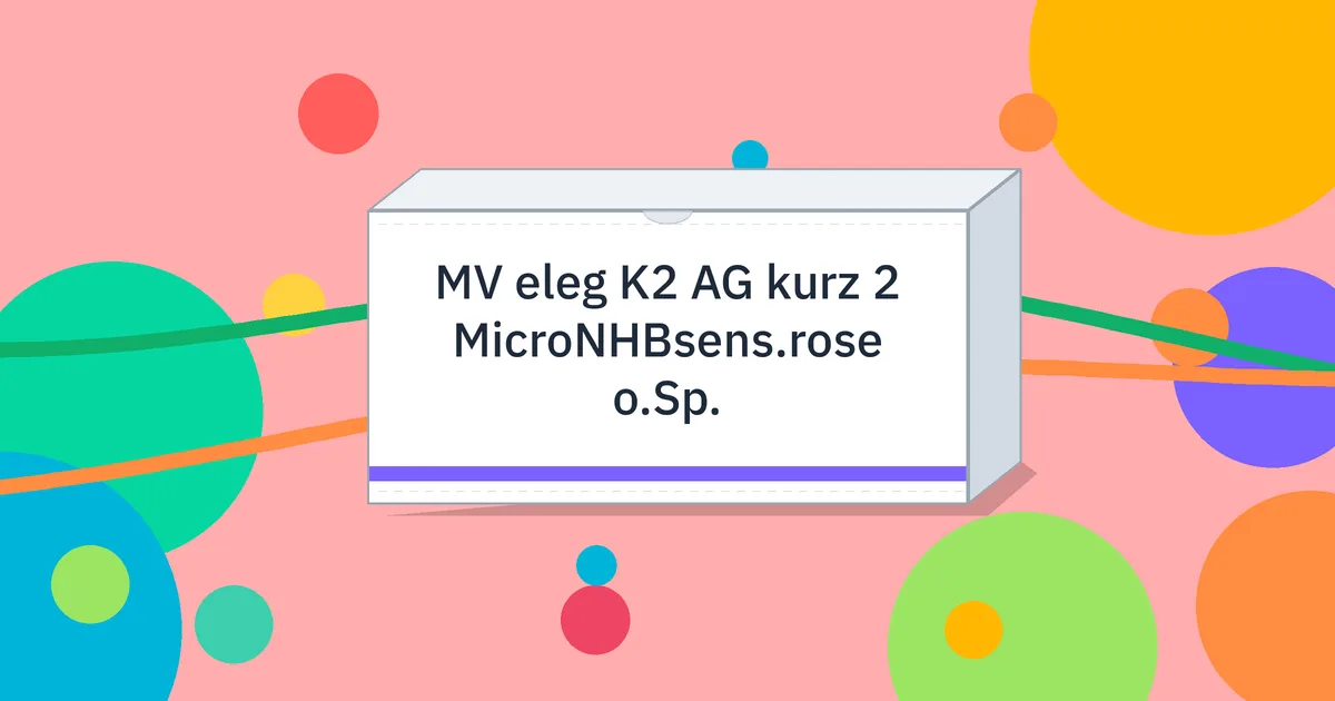 Symbolbild: Packung mit der Aufschrift MV eleg K2 AG kurz 2 MicroNHBsens.rose o.Sp. (PZN 15709514) – Verfügbarkeit und Bezug in Apotheken in Frankfurt am Main