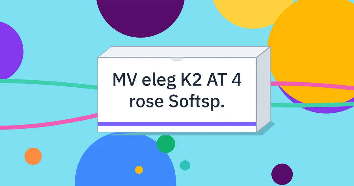 Symbolbild: Packung mit der Aufschrift MV eleg K2 AT 4 rose Softsp. (PZN 15286835) – Verfügbarkeit und Bezug in Apotheken in Frankfurt am Main