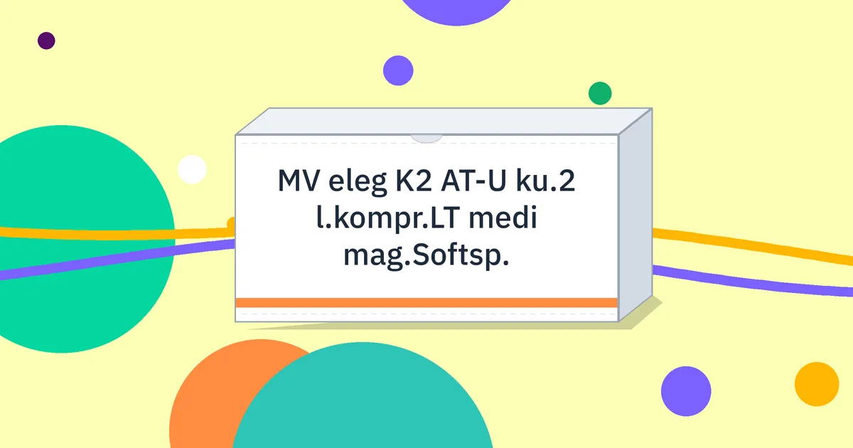 Symbolbild: Packung mit der Aufschrift MV eleg K2 AT-U ku.2 l.kompr.LT medi mag.Softsp. (PZN 14627524) – Verfügbarkeit und Bezug in Apotheken in Frankfurt am Main