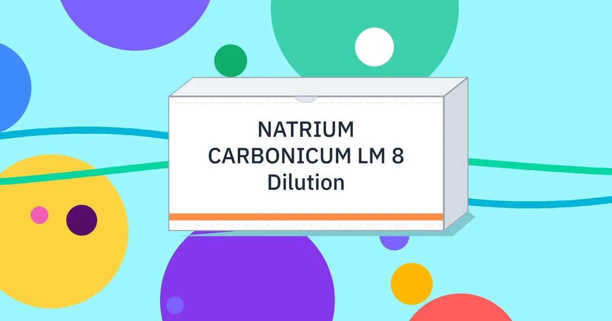 Symbolbild: Packung mit der Aufschrift NATRIUM CARBONICUM LM 8 Dilution (PZN 12961609) – Verfügbarkeit und Bezug in Apotheken in Frankfurt am Main