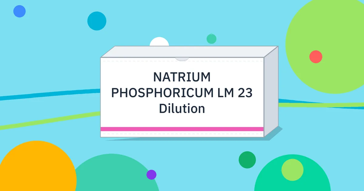 Symbolbild: Packung mit der Aufschrift NATRIUM PHOSPHORICUM LM 23 Dilution (PZN 12966222) – Verfügbarkeit und Bezug in Apotheken in Frankfurt am Main