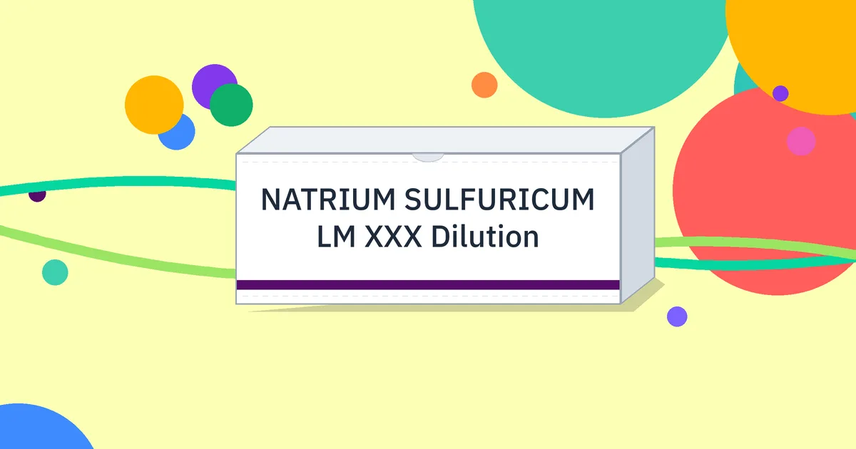 Symbolbild: Packung mit der Aufschrift NATRIUM SULFURICUM LM XXX Dilution (PZN 02675452) – Verfügbarkeit und Bezug in Apotheken in Frankfurt am Main