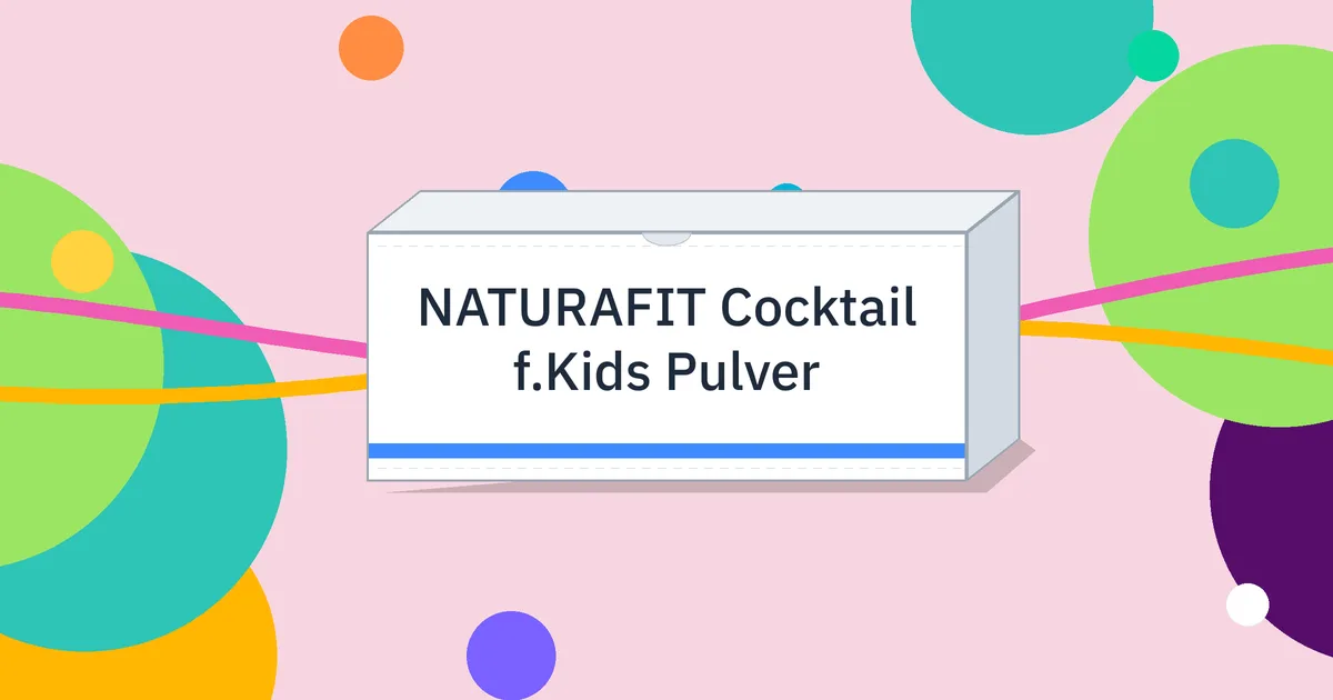 Symbolbild: Packung mit der Aufschrift NATURAFIT Cocktail f.Kids Pulver (PZN 02129063) – Verfügbarkeit und Bezug in Apotheken in Frankfurt am Main