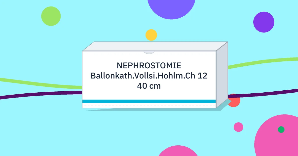 Symbolbild: Packung mit der Aufschrift NEPHROSTOMIE Ballonkath.Vollsi.Hohlm.Ch 12 40 cm (PZN 00443186) – Verfügbarkeit und Bezug in Apotheken in Frankfurt am Main