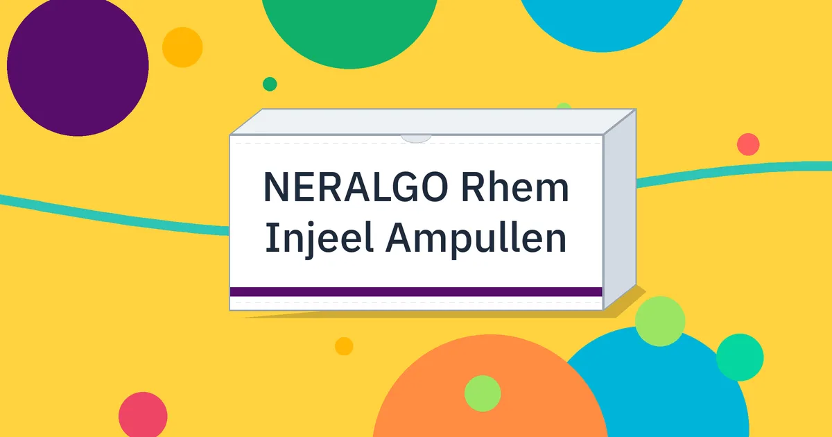 Symbolbild: Packung mit der Aufschrift NERALGO Rhem Injeel Ampullen (PZN 03679156) – Verfügbarkeit und Bezug in Apotheken in Frankfurt am Main