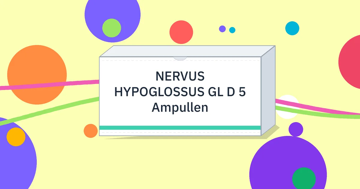 Symbolbild: Packung mit der Aufschrift NERVUS HYPOGLOSSUS GL D 5 Ampullen (PZN 02939572) – Verfügbarkeit und Bezug in Apotheken in Frankfurt am Main