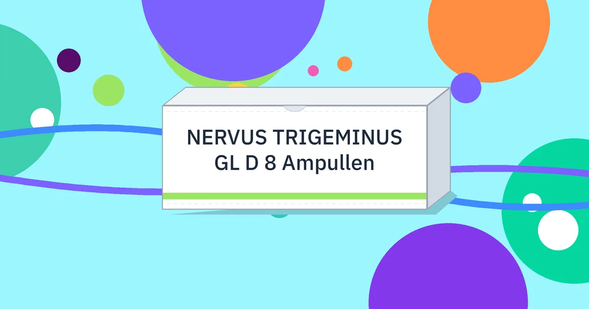 Symbolbild: Packung mit der Aufschrift NERVUS TRIGEMINUS GL D 8 Ampullen (PZN 03355301) – Verfügbarkeit und Bezug in Apotheken in Frankfurt am Main