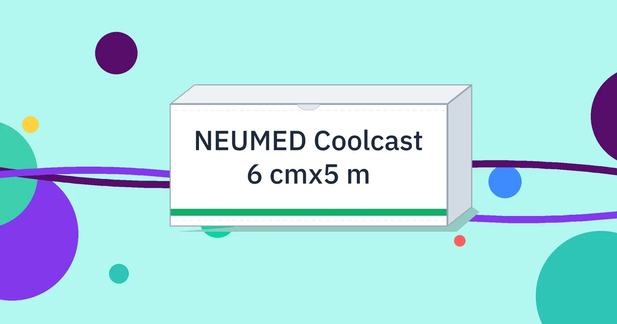 Symbolbild: Packung mit der Aufschrift NEUMED Coolcast 6 cmx5 m (PZN 10143605) – Verfügbarkeit und Bezug in Apotheken in Frankfurt am Main