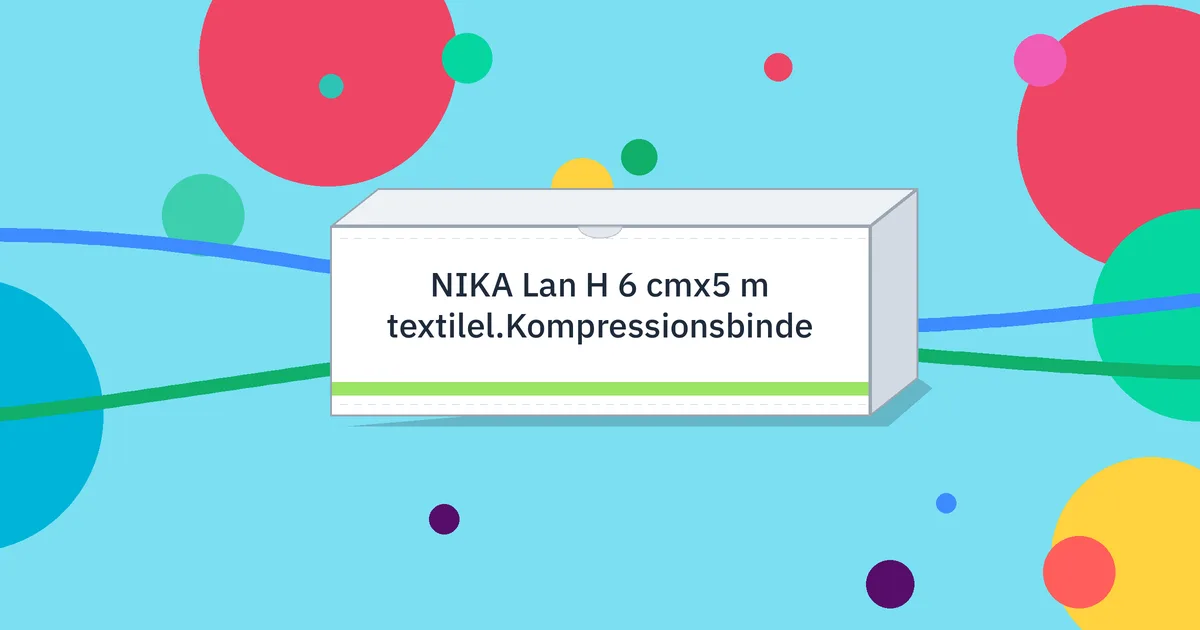 Symbolbild: Packung mit der Aufschrift NIKA Lan H 6 cmx5 m textilel.Kompressionsbinde (PZN 18171268) – Verfügbarkeit und Bezug in Apotheken in Frankfurt am Main