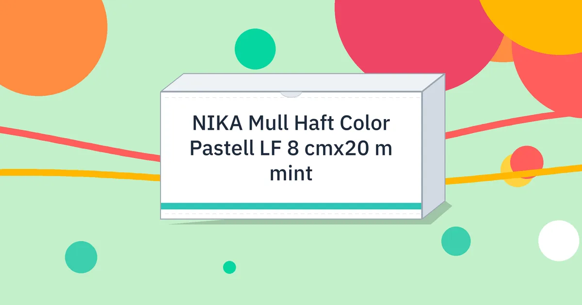 Symbolbild: Packung mit der Aufschrift NIKA Mull Haft Color Pastell LF 8 cmx20 m mint (PZN 13901934) – Verfügbarkeit und Bezug in Apotheken in Frankfurt am Main