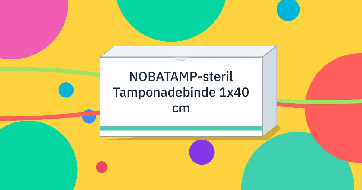 Symbolbild: Packung mit der Aufschrift NOBATAMP-steril Tamponadebinde 1x40 cm (PZN 07385486) – Verfügbarkeit und Bezug in Apotheken in Frankfurt am Main