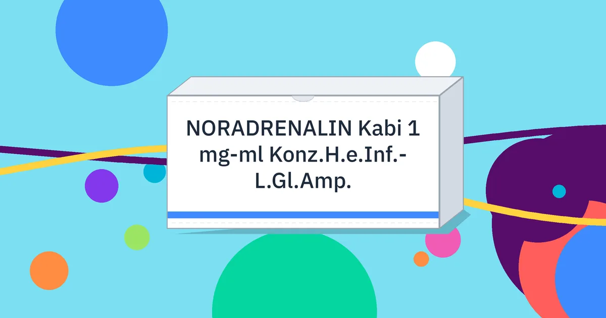 Symbolbild: Packung mit der Aufschrift NORADRENALIN Kabi 1 mg-ml Konz.H.e.Inf.-L.Gl.Amp. (PZN 18139589) – Verfügbarkeit und Bezug in Apotheken in Frankfurt am Main
