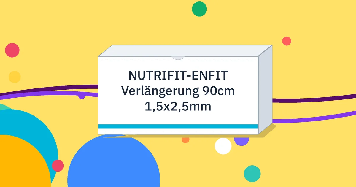 Symbolbild: Packung mit der Aufschrift NUTRIFIT-ENFIT Verlängerung 90cm 1,5x2,5mm (PZN 17272978) – Verfügbarkeit und Bezug in Apotheken in Frankfurt am Main