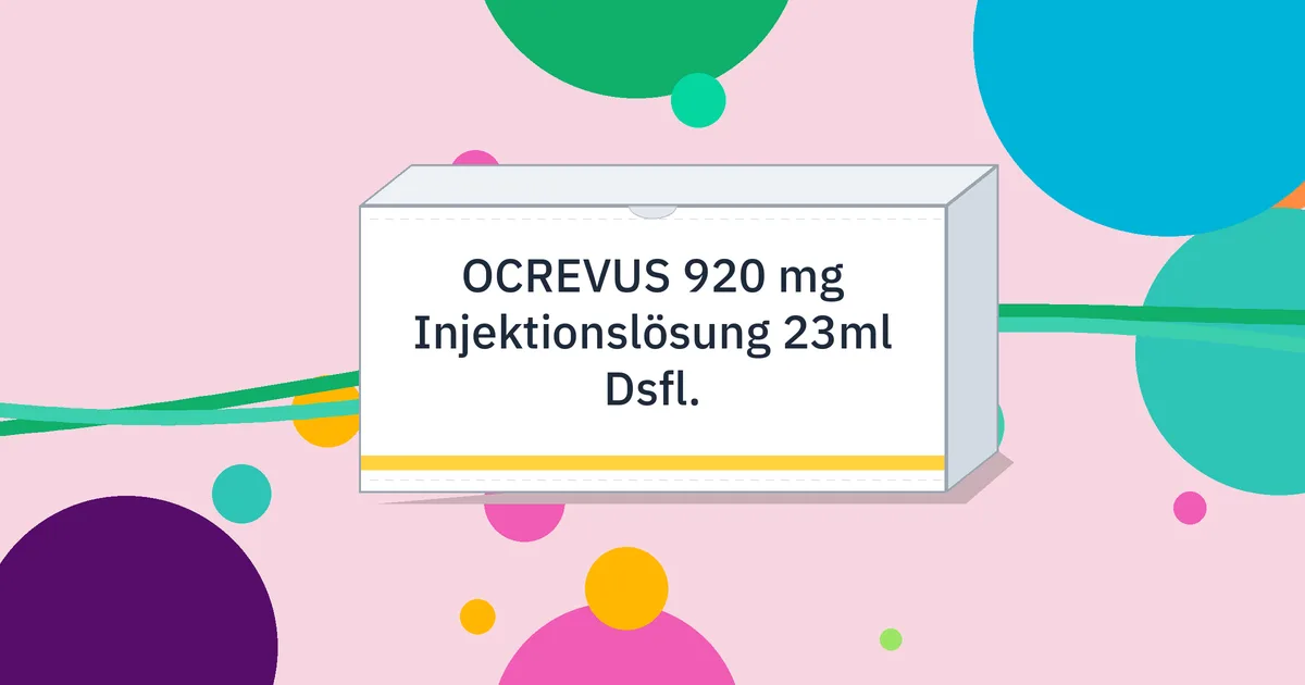 Symbolbild: Packung mit der Aufschrift OCREVUS 920 mg Injektionslösung 23ml Dsfl. (PZN 20156810) – Verfügbarkeit und Bezug in Apotheken in Frankfurt am Main