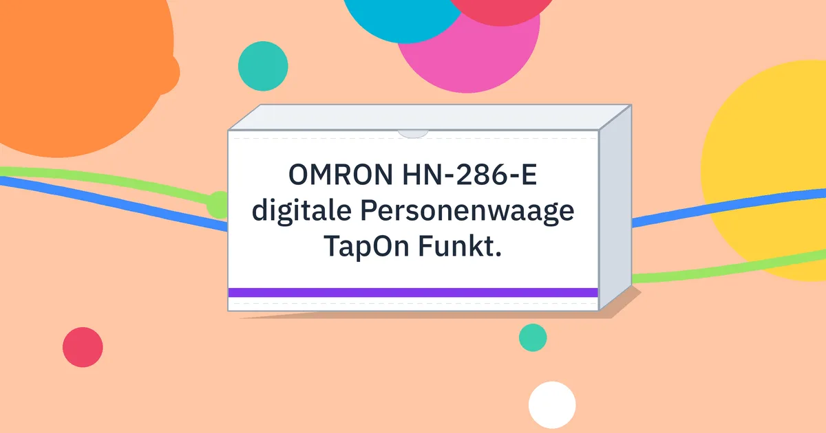 Symbolbild: Packung mit der Aufschrift OMRON HN-286-E digitale Personenwaage TapOn Funkt. (PZN 06582440) – Verfügbarkeit und Bezug in Apotheken in Frankfurt am Main